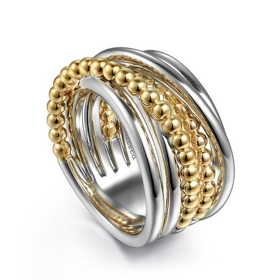 Two-Tone Criss-Cross Ring – Burnell's Fine Jewelry